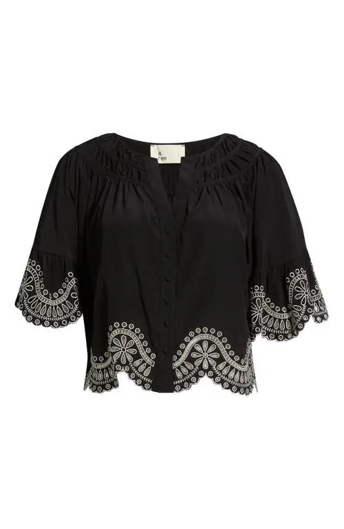 A.REN Isaly Embroidered Eyelet Top
