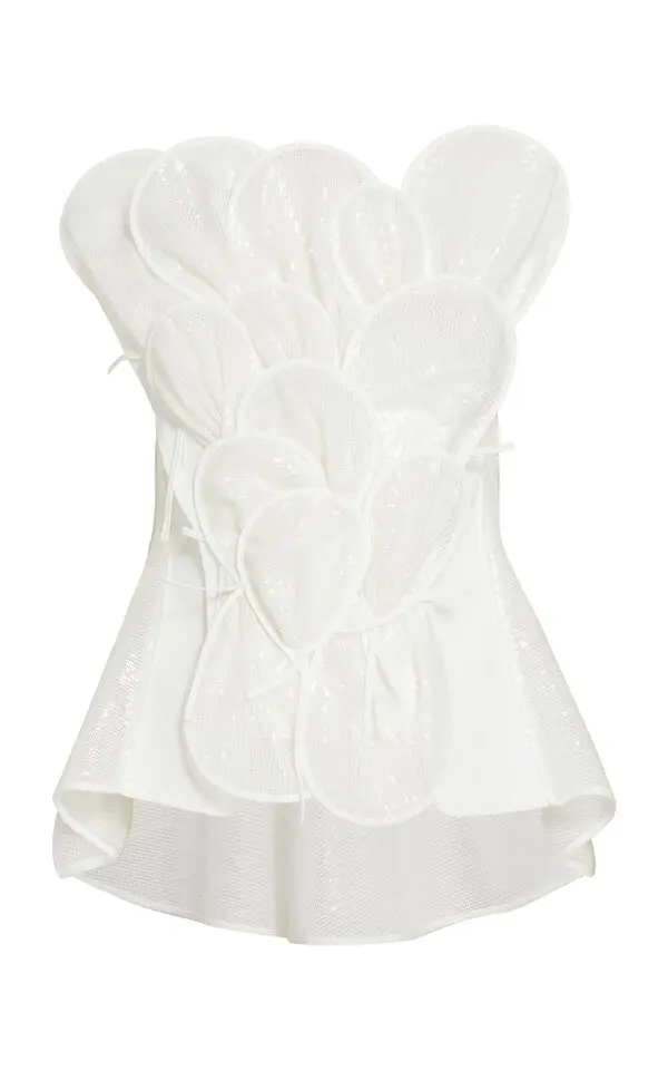 Maticevski Luminescent Sequined Blouse - White