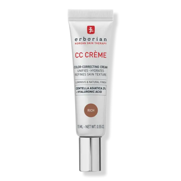 ERBORIAN Travel Cream Color-corrector With Korean 2% Centella Asiatica & Hyaluronic Acid - Rich