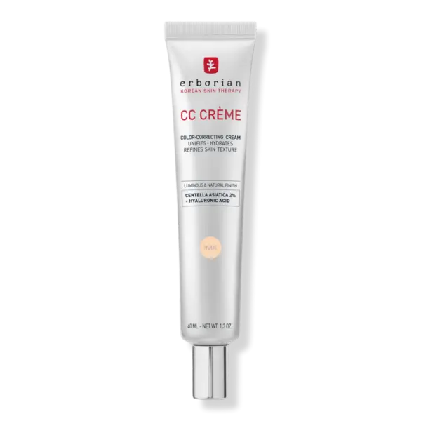 ERBORIAN Cc Cream Color-corrector With Korean 2% Centella Asiatica & Hyaluronic Acid - Nude