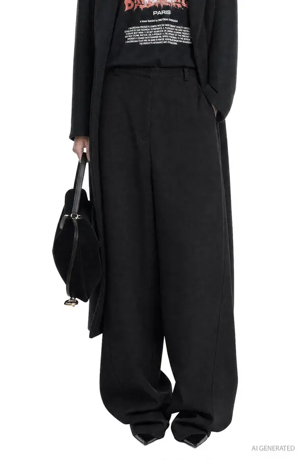 Balenciaga High-waisted Barrel Pants - Black