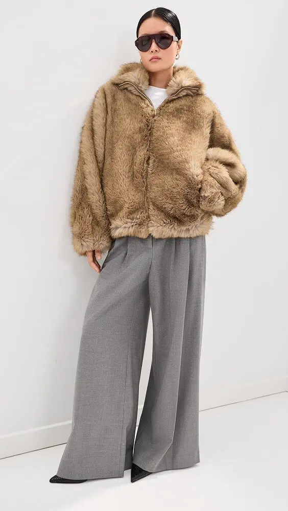DARKPARK Celine Faux Fur Aviator Bomber Jacket
