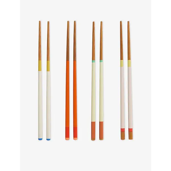 HAY Scholten & Baijings Bamboo And Beechwood Chopsticks Set Of Four - Bright