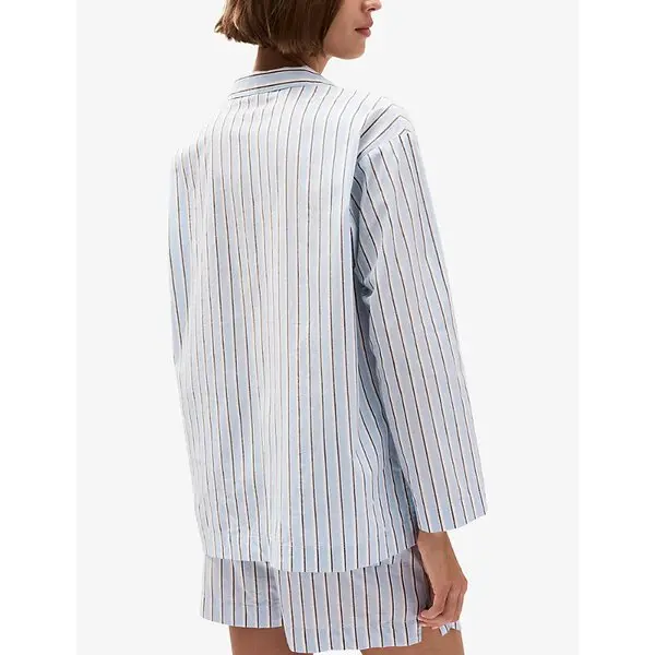 THE WHITE COMPANY Striped Relaxed-fit Cotton Pyjama Top