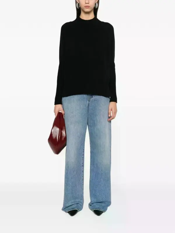 BE YOU Ribbed-knit Raglan-sleeve Sweater