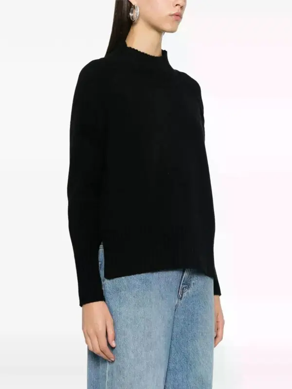 BE YOU Ribbed-knit Raglan-sleeve Sweater