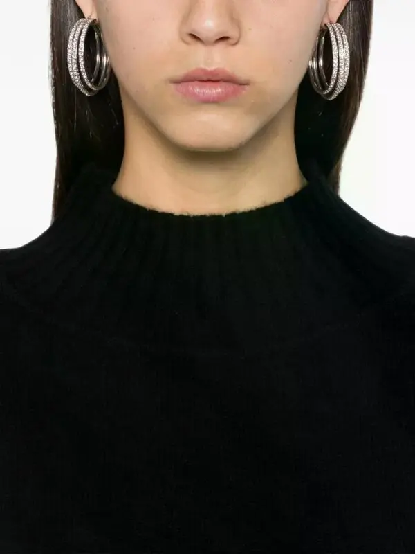 BE YOU Ribbed-knit Raglan-sleeve Sweater