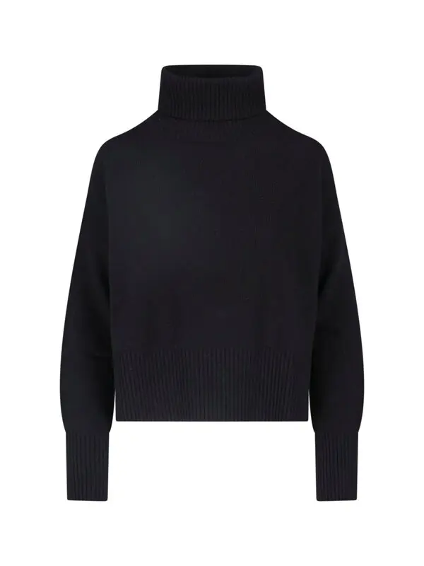 MA'RY'YA Ribbed Turtleneck Sweater - Black