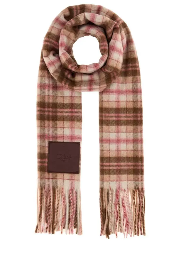Chloé Embroidered Cashmere Highlanding Scarf 200 Cm X 35 Cm