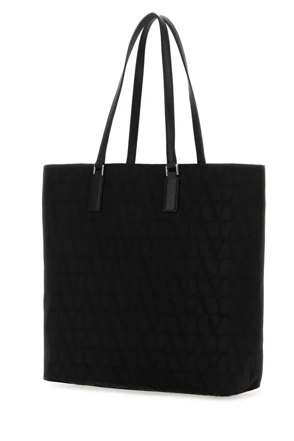 Valentino Garavani Toile Iconographe Tote Handbag - Black