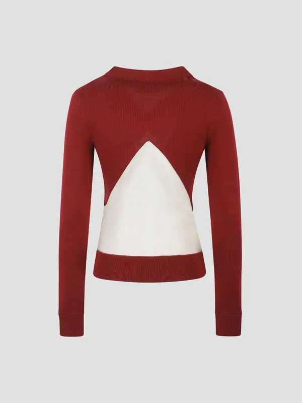DURAN Triangle Floating Knit V-neck Sweater