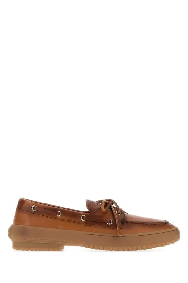 Miu Miu Caramel Leather Loafers - Camel