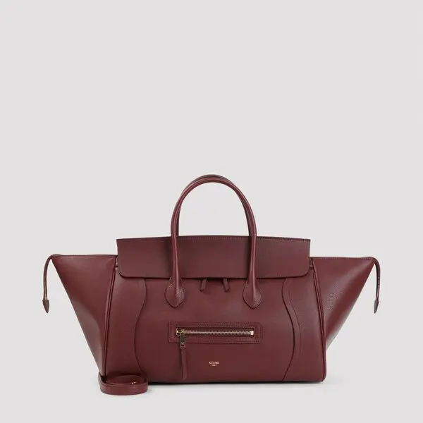 Celine Medium New Luggage Leather Handbag With Shoulder Strap - Brown