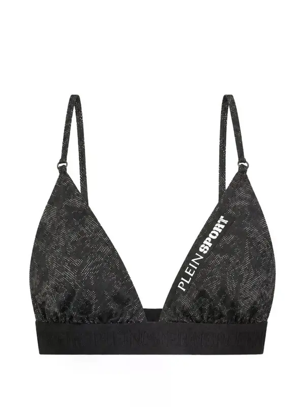 PLEIN SPORT Roar Triangle Bikini Top - Black