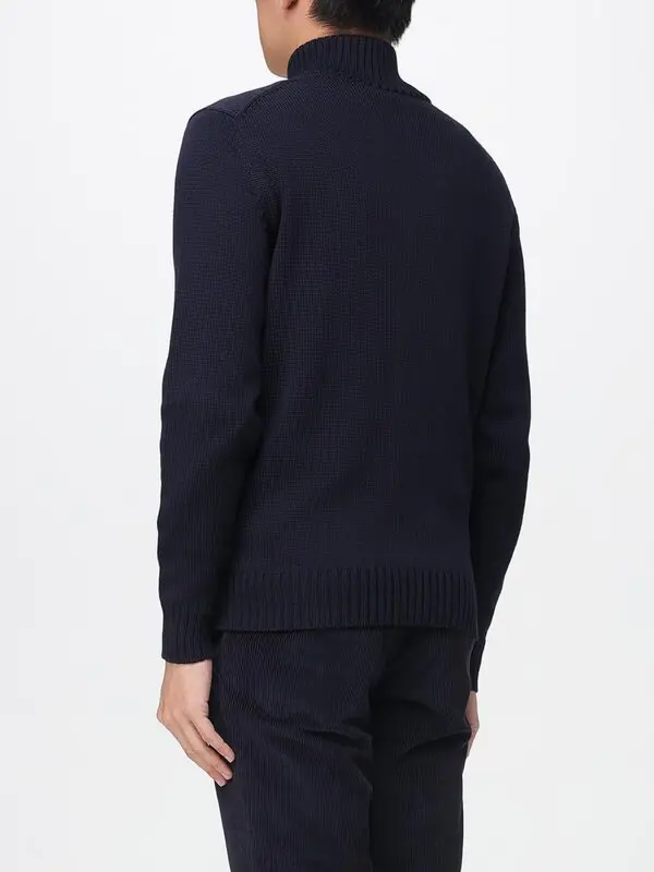 SLOWEAR High-neck Virgin Wool Cardigan With Button Closure