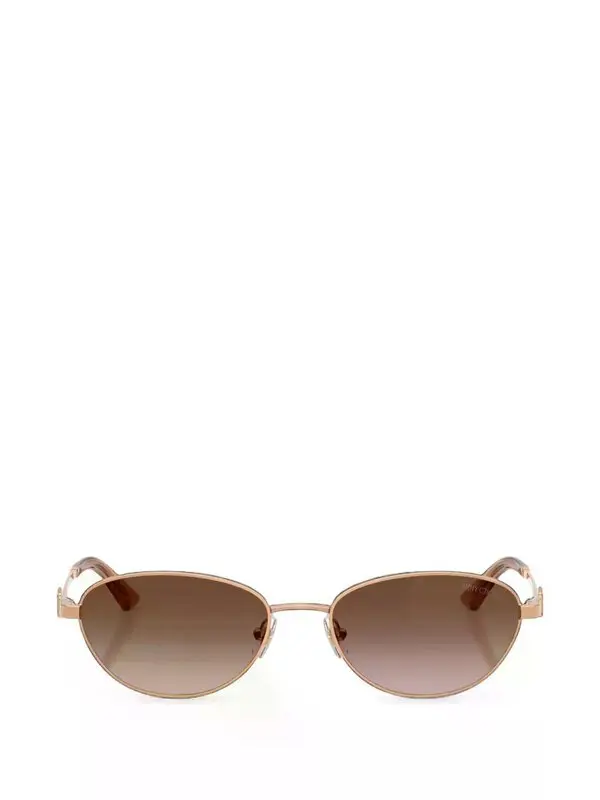 JIMMY CHOO Crystal-embellished Oval-frame Sunglasses