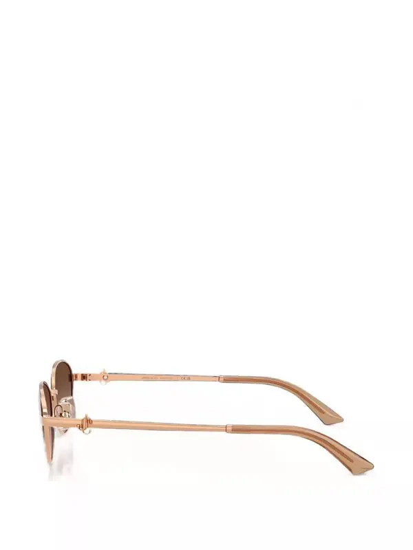 JIMMY CHOO Crystal-embellished Oval-frame Sunglasses