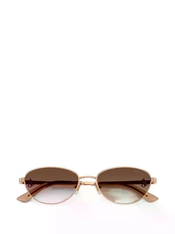 JIMMY CHOO Crystal-embellished Oval-frame Sunglasses