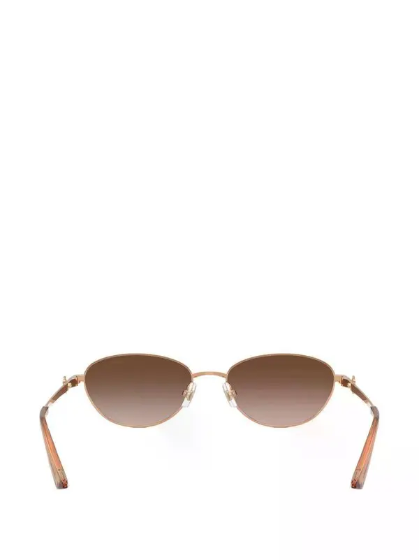 JIMMY CHOO Crystal-embellished Oval-frame Sunglasses - Gold