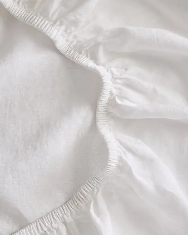 Quince European Linen Ruffle Sheet Set - White