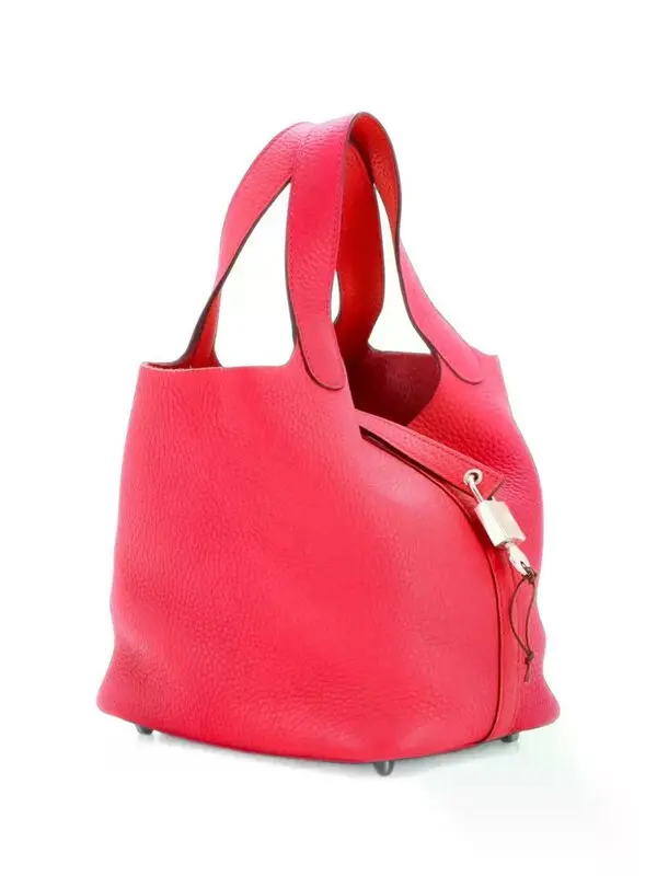 Hermès Picotin Lock Bag Tricolor Clemence Pm Bucket Bag - Pink