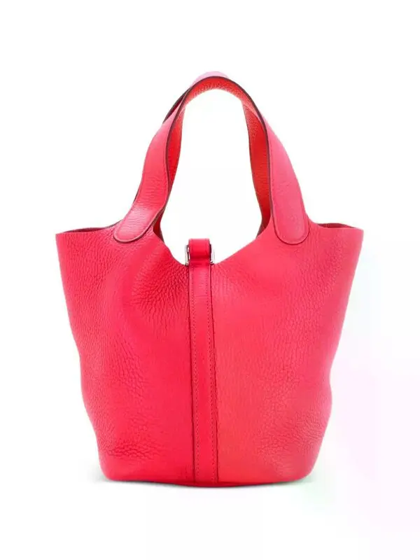Hermès Picotin Lock Bag Tricolor Clemence Pm Bucket Bag - Pink