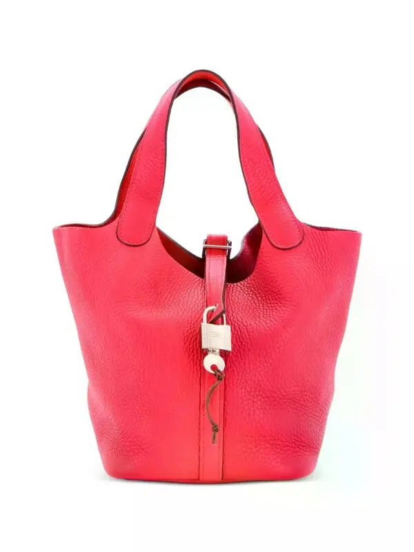 Hermès Picotin Lock Bag Tricolor Clemence Pm Bucket Bag - Pink