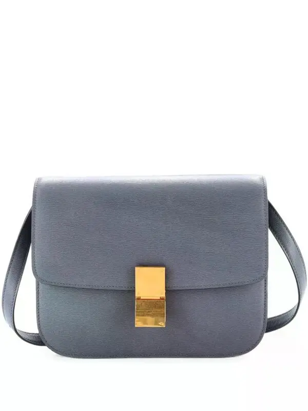 Celine Classic Box Bag Grainy Leather Medium Crossbody Bag - Grey