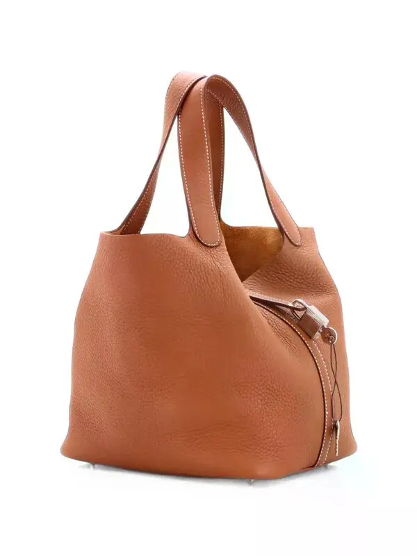 Hermès Picotin Lock Bag Clemence Mm Bucket Bag - Brown