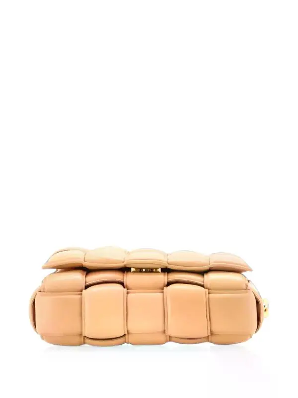 Bottega Veneta Cassette Chain Padded Maxi Intrecciato Leather Crossbody Bag - Neutrals