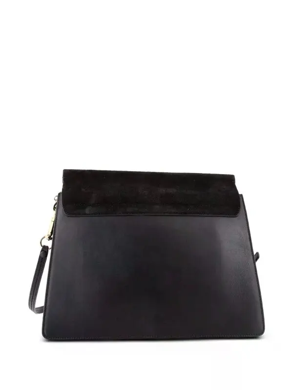 Chloé Faye Leather And Suede Medium Shoulder Bag - Black