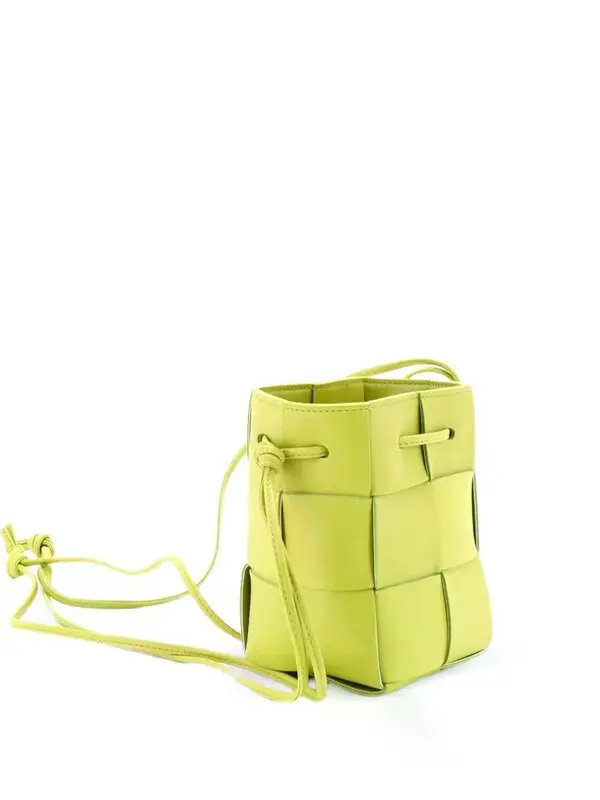 Bottega Veneta Cassette Maxi Intrecciato Leather Mini Bucket Bag - Yellow