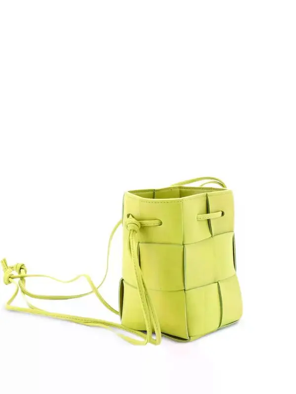 Bottega Veneta Cassette Maxi Intrecciato Leather Mini Bucket Bag - Yellow
