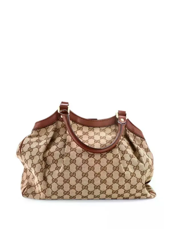 Gucci Sukey Gg Canvas With Leather Medium Tote Bag - Brown