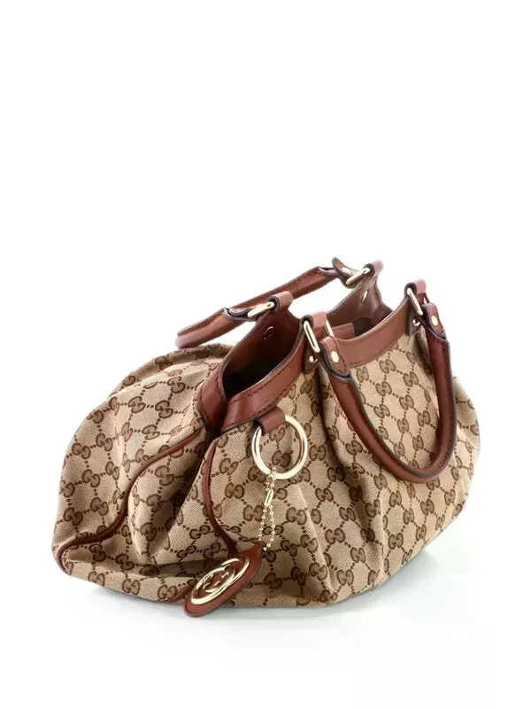 Gucci Sukey Gg Canvas With Leather Medium Tote Bag - Brown