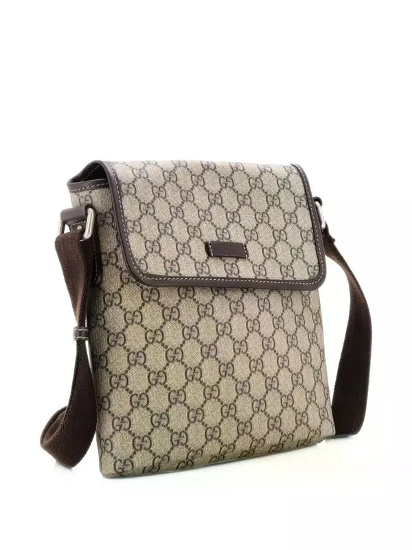Gucci Flap Messenger Gg Coated Canvas Small Crossbody Bag - Brown