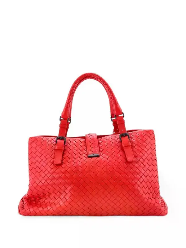 Bottega Veneta Roma Bag Intrecciato Nappa Medium Tote Bag - Red