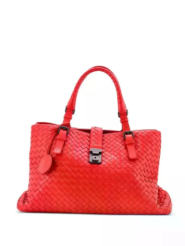Bottega Veneta Roma Bag Intrecciato Nappa Medium Tote Bag - Red