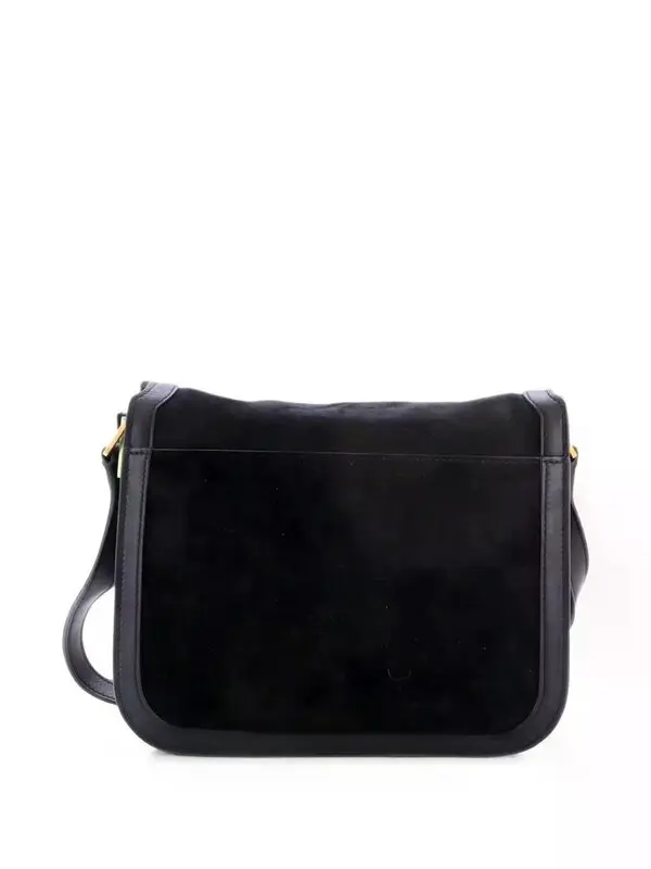 Saint Laurent Solferino Bag Suede Medium Shoulder Bag - Black