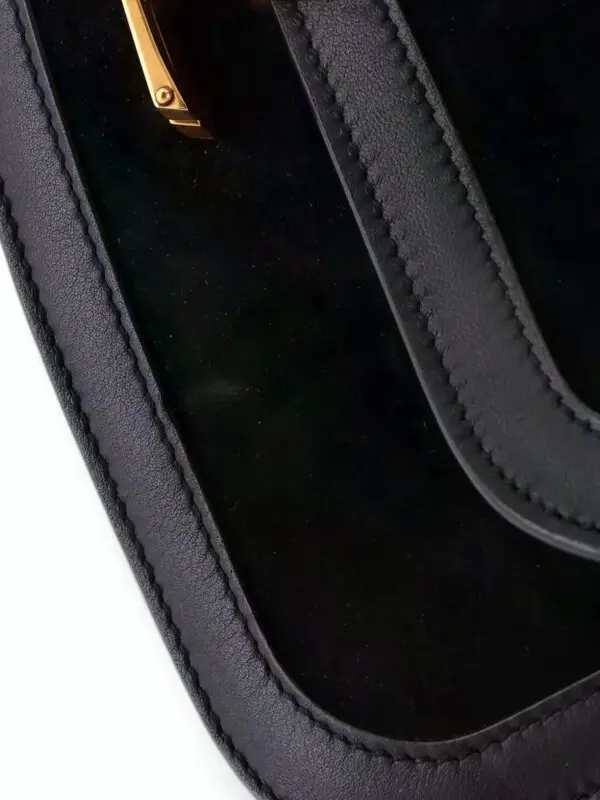 Saint Laurent Solferino Bag Suede Medium Shoulder Bag - Black