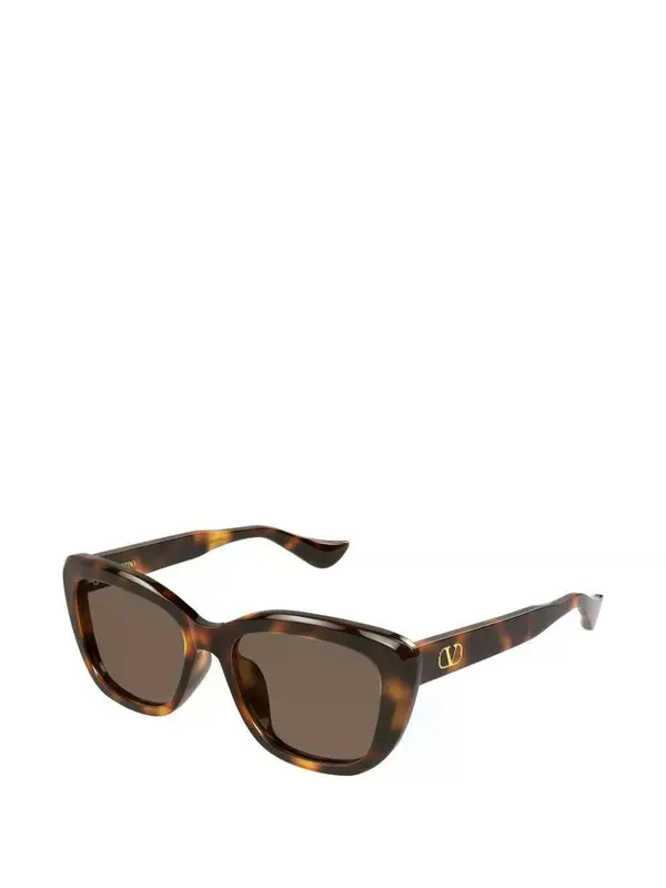 Valentino Garavani Vlogo Tortoiseshell Geometric-frame Sunglasses