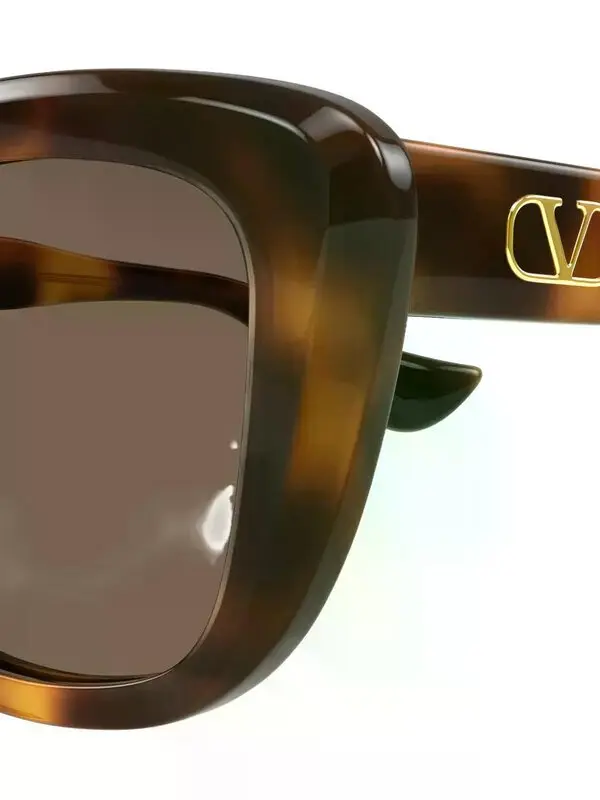 Valentino Garavani Vlogo Tortoiseshell Geometric-frame Sunglasses