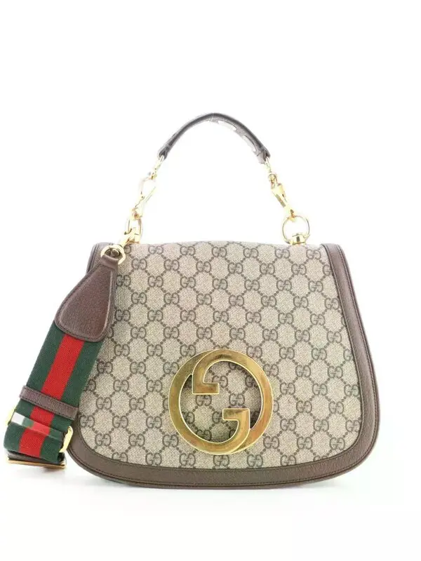 Gucci Blondie Nm Top Handle Bag Gg Coated Canvas Medium Satchel