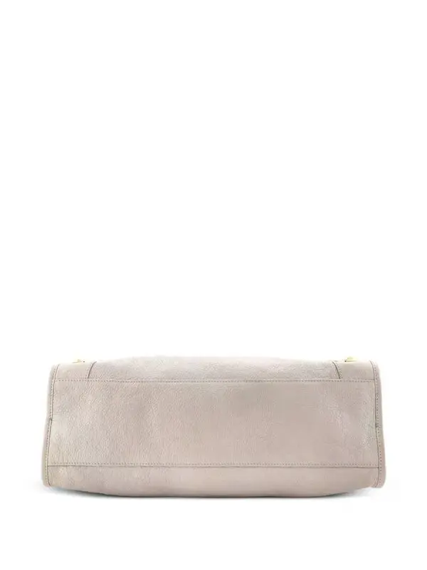 Balenciaga City Classic Metallic Edge Bag Leather Medium Satchel - Grey