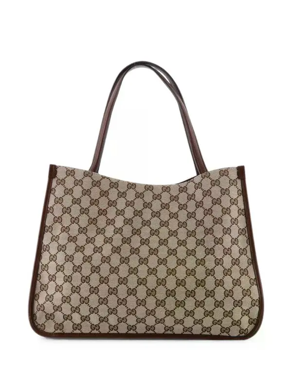 Gucci Horsebit 1955 Gg Canvas With Leather Medium Tote Bag