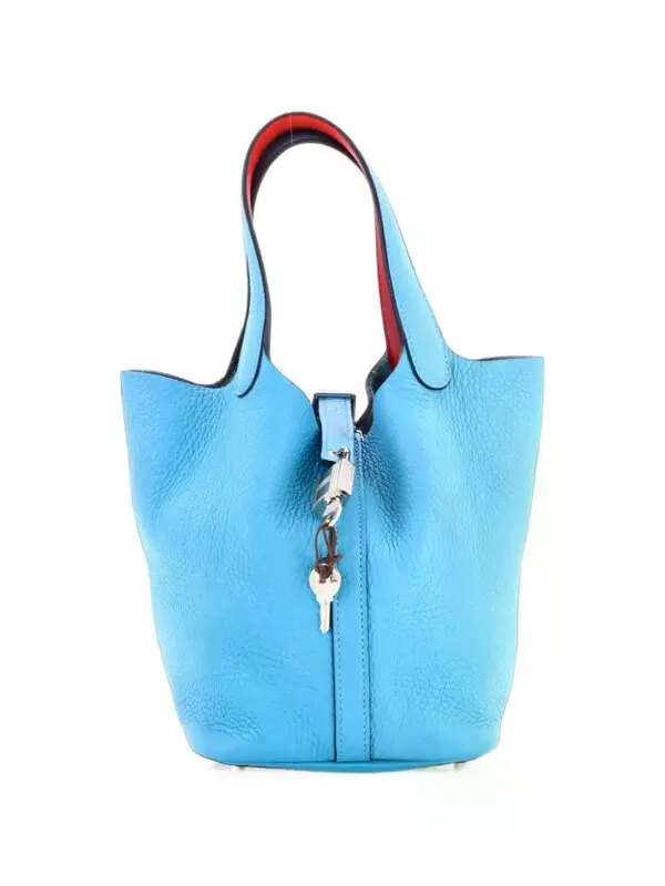 Hermès Eclat Picotin Lock Bag Clemence Pm Tote Bag - Blue