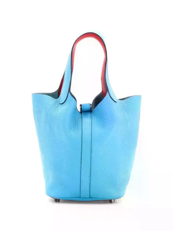 Hermès Eclat Picotin Lock Bag Clemence Pm Tote Bag - Blue