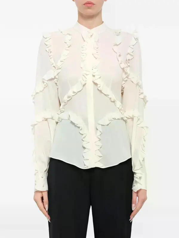 Alexander McQueen Ruffle-trimmed Long-sleeve Shirt