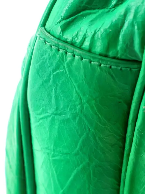 Balenciaga Le Cagole Giant Studs Chain Shoulder Bag Leather Xs Hobo Bag - Green