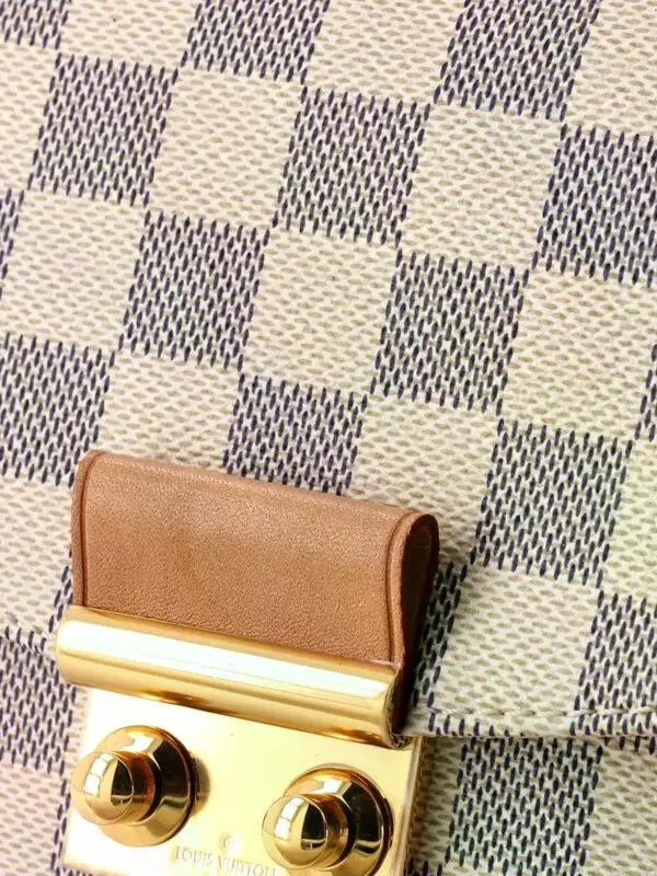 LOUIS VUITTON Croisette Handbag Damier Crossbody Bag - White